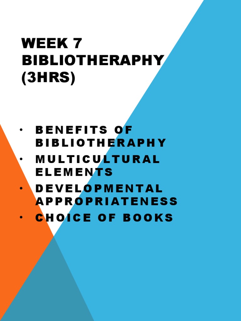 Bibliotherapy Notes | PDF | Developmental Psychology | Teachers