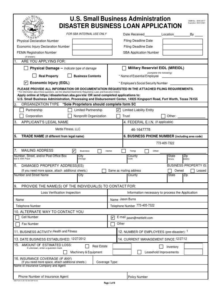 SBA Business Loan Application 2020 | PDF | Freedom Of Information Act ...