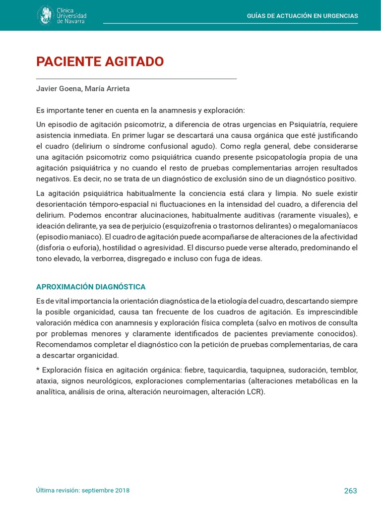 Guia Actuacion Paciente Agitado | PDF | Psicología clínica | Medicina
