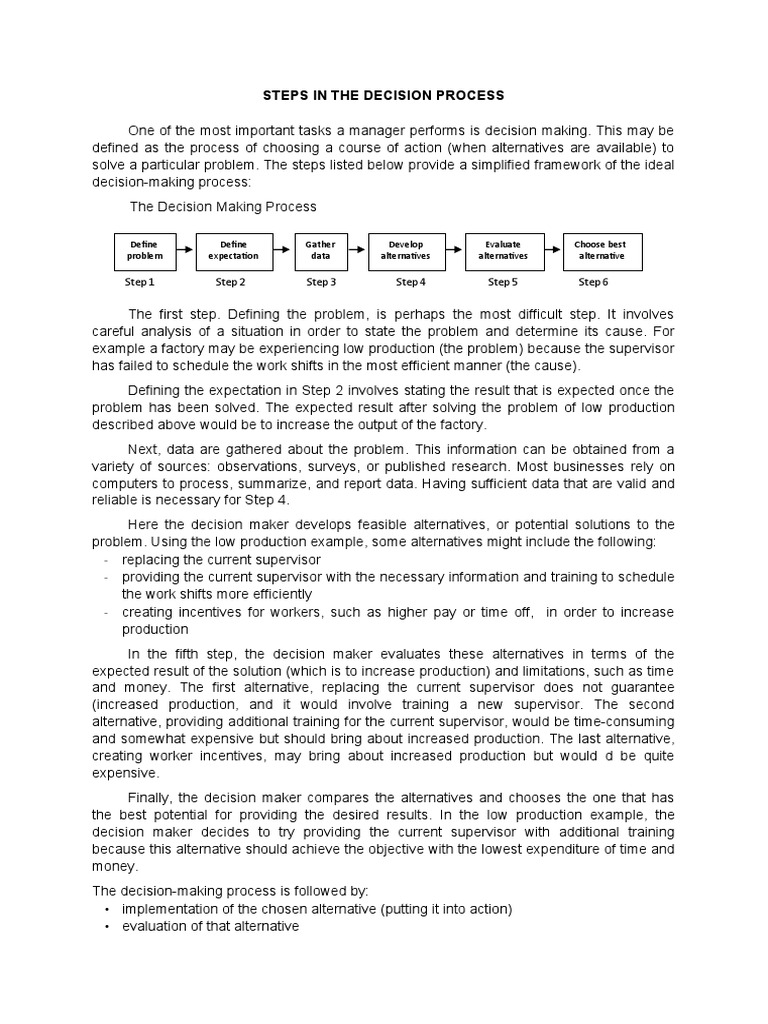 Step 20in The Decis Process | PDF | Methodology | Decision Making