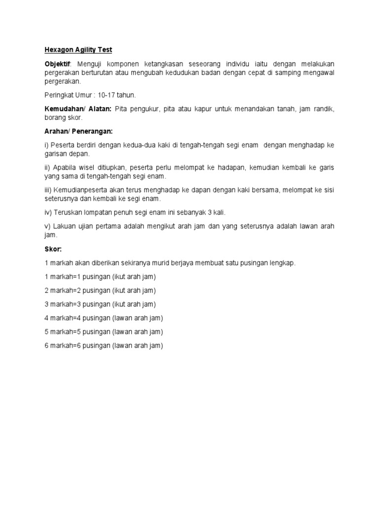 Hexagonal Agility Test: Evaluating Speed and Control Through Repeated ...