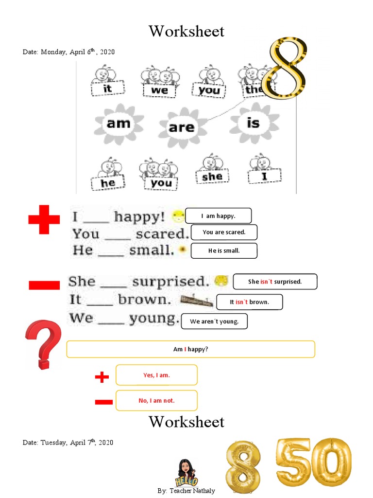 WORKSHEET Verb To Be | PDF