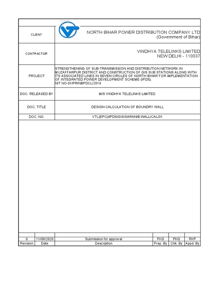 Boundary Wall Design Calculation | PDF | Deep Foundation | Wall