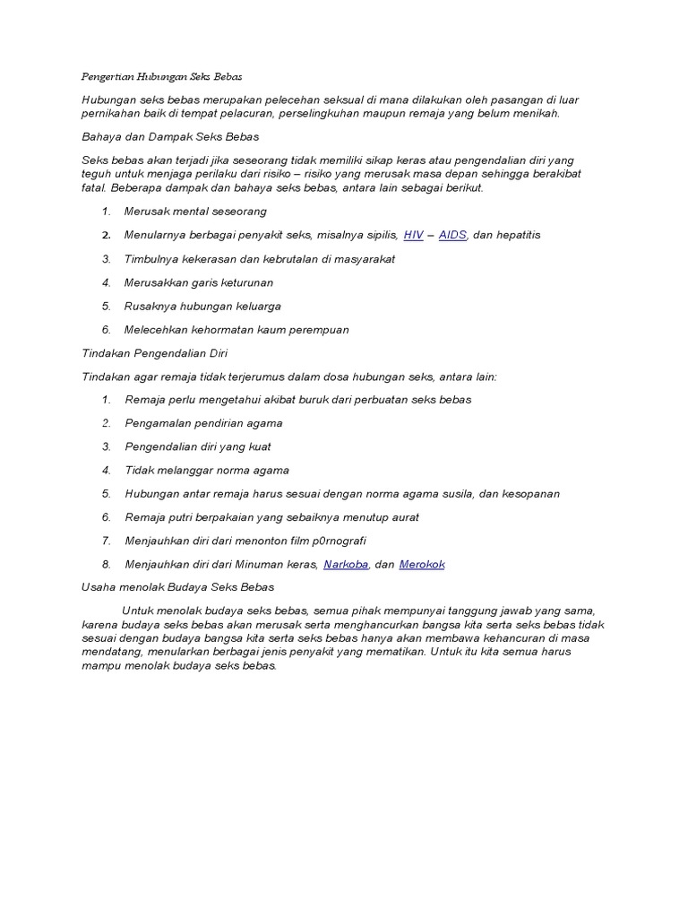 Pengertian Hubungan Seks Bebas | PDF