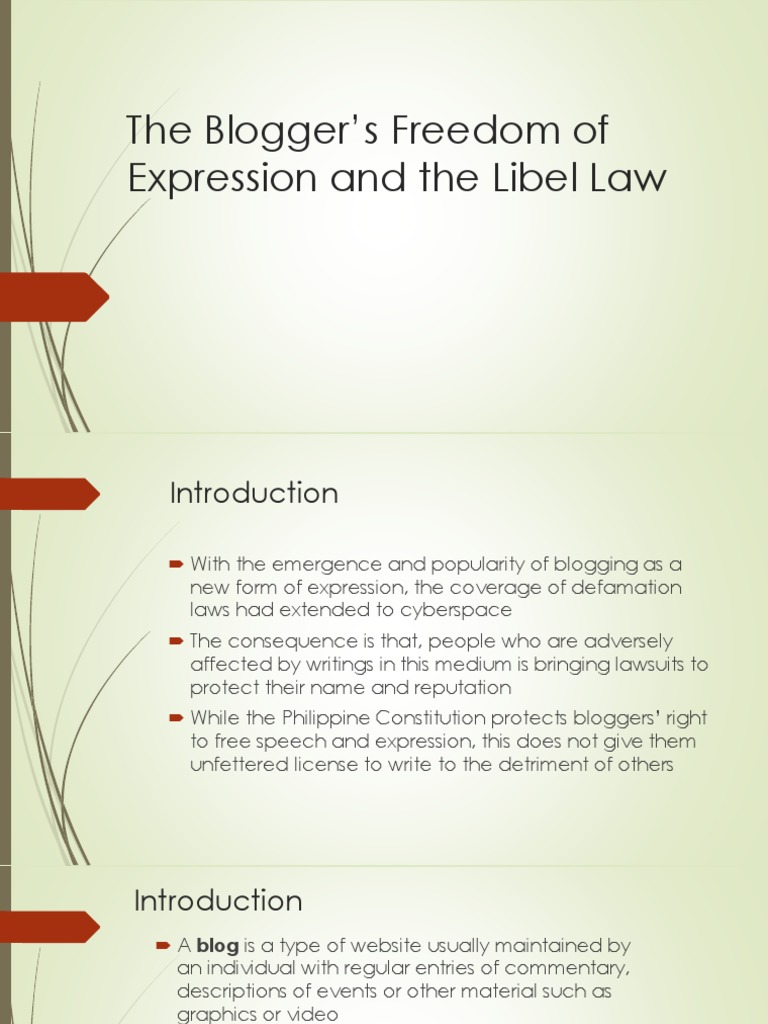 The Blogger's Freedom of Expression | PDF | Defamation | Freedom Of Speech