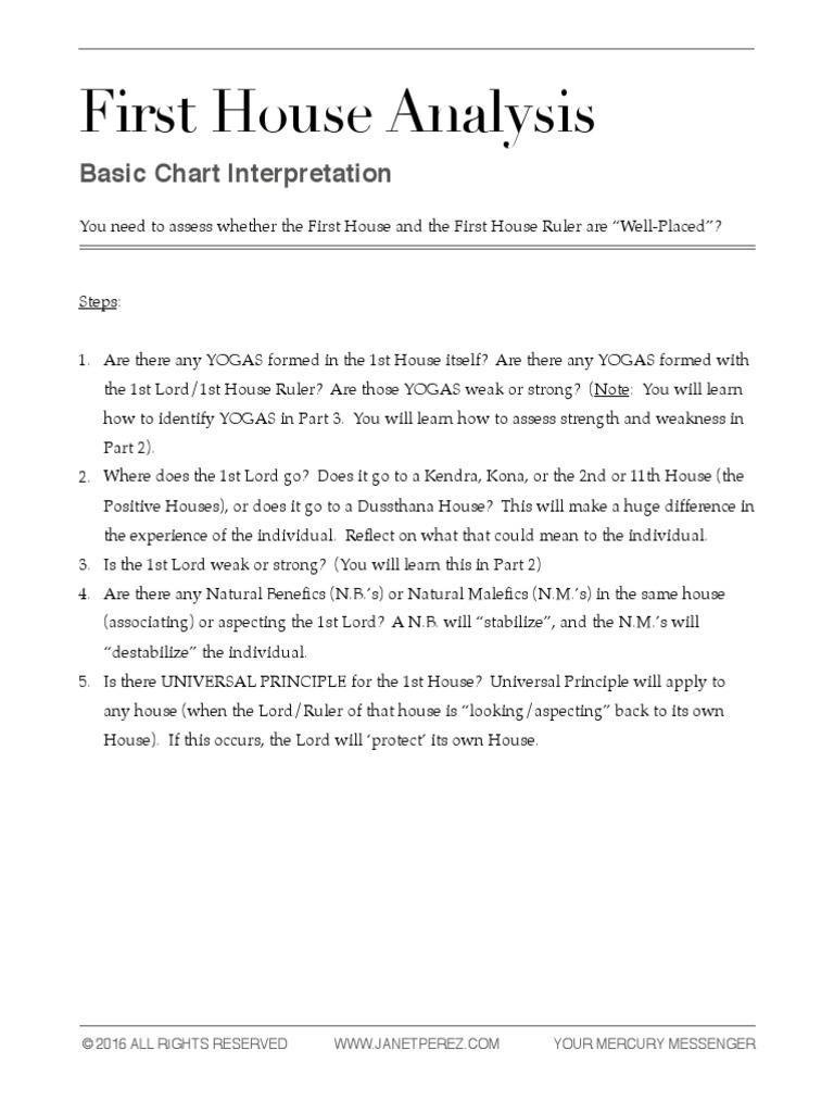 First House Analysis: Basic Chart Interpretation | PDF | Self-Improvement