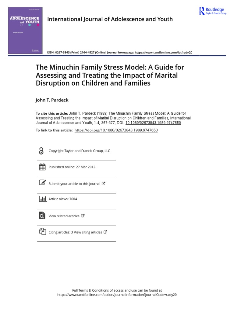 The Minuchin Family Stress Model A Guide For Assessing and Treating The ...