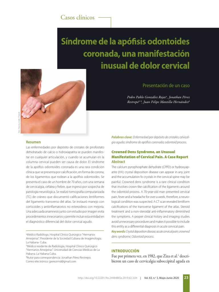 Apofisis Odontoides Coronada | PDF | Medicina CLINICA | Medicina