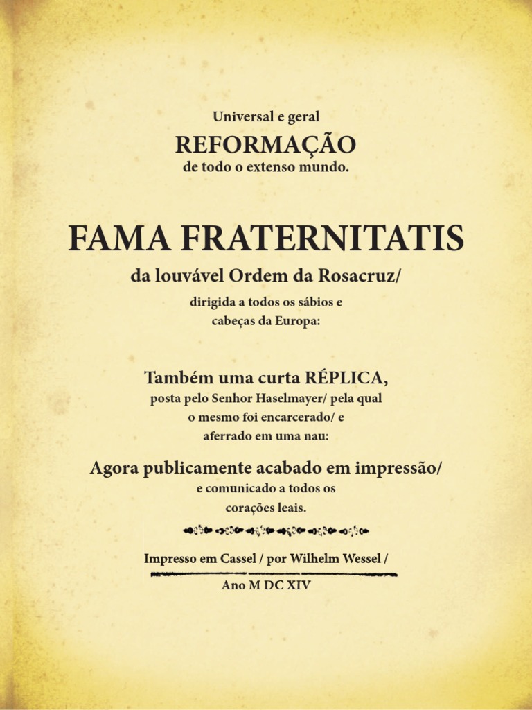 Encarte Fama Fraternitatis PDF | PDF | Religião e Espiritualidade