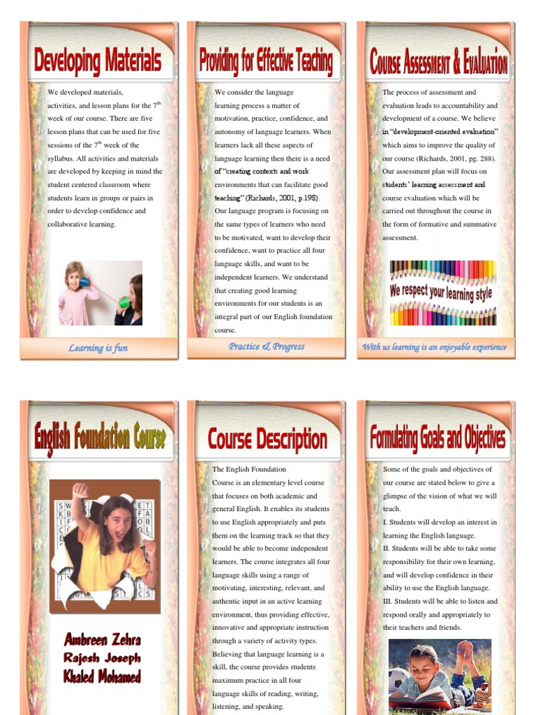 Course Brochure 2 | PDF | Educational Assessment | Lesson Plan