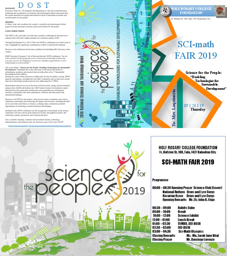 SCI-math FAIR 2019: Holy Rosary College Foundation | PDF ...