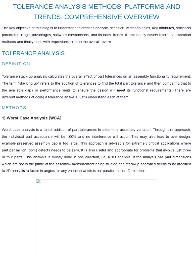 Tolerance Analysis Methods Platforms And Trends Comprehensive