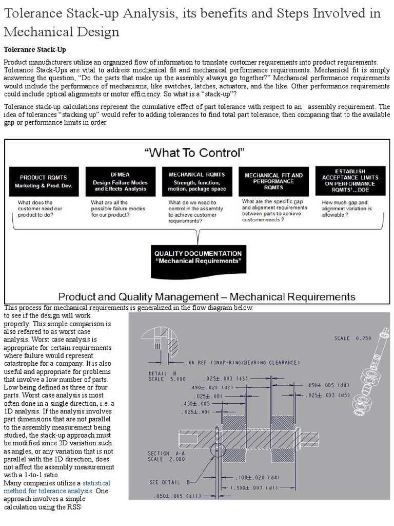 Tolerance Stack-Up Analysis Guide | PDF | Applied Mathematics | Statistics