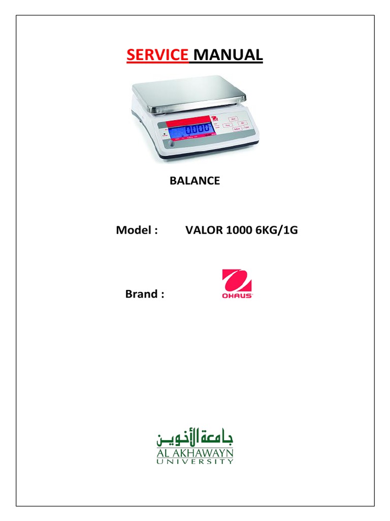 Service: Manual | PDF | Weighing Scale | Equipment