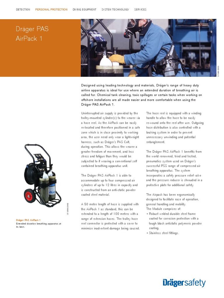 Dräger Pas Airpack 1: Components | PDF | Manufactured Goods | Equipment