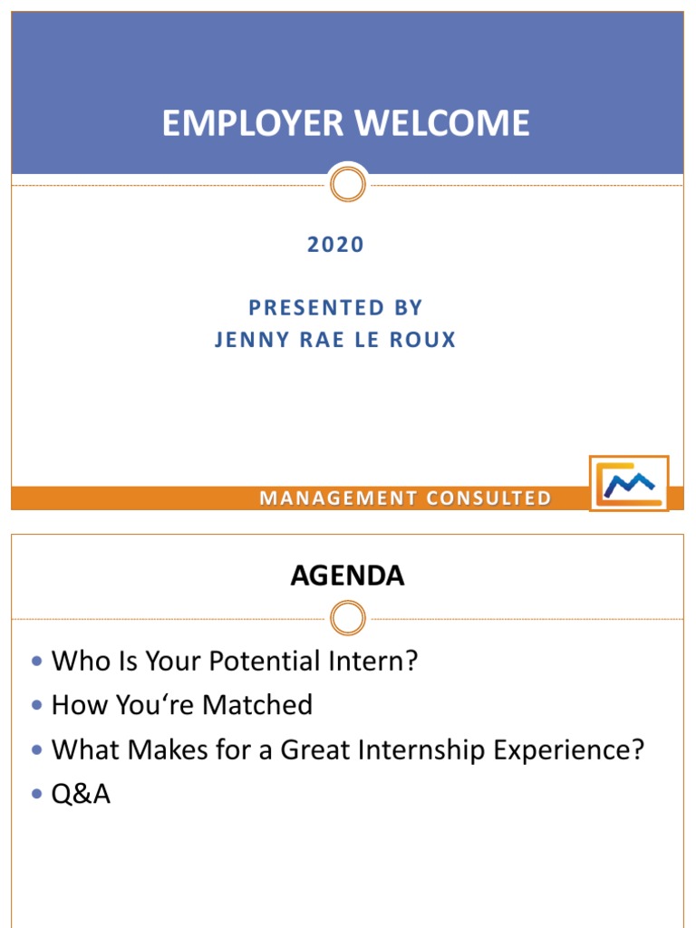 Intern Employer Welcome - 2020 - SLIDES | PDF | Behavior Modification ...