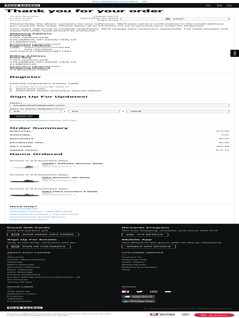 Checkout Confirm Foot Locker | PDF | Point Of Sale | Business