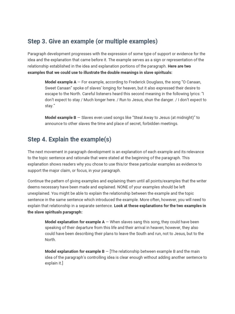Step 3. Give An Example (Or Multiple Examples) | PDF | Fish | Paragraph