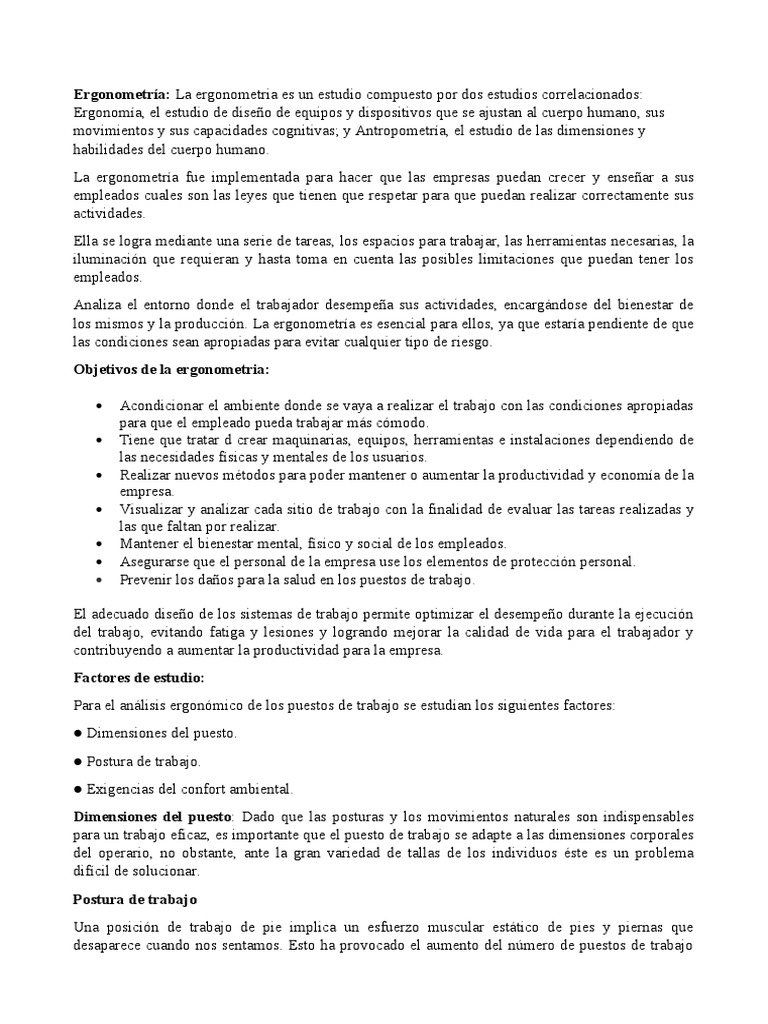 Ergonometria | PDF | Factores humanos y ergonomía | Diseño