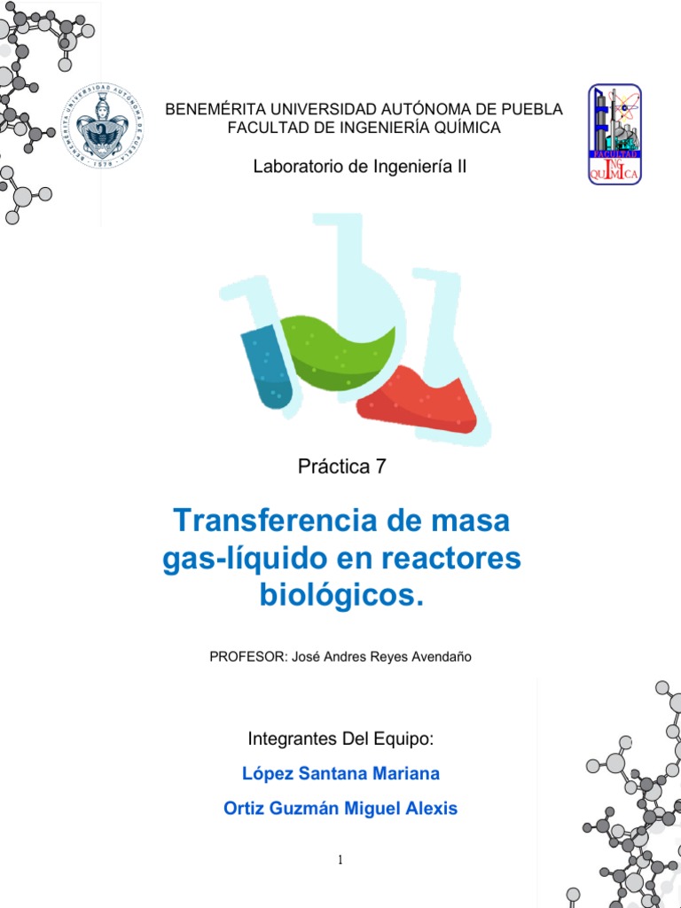 Práctica 7, Transferencia de masa gas-líquido en reactores biológicos. .pdf | PDF | Numero ...