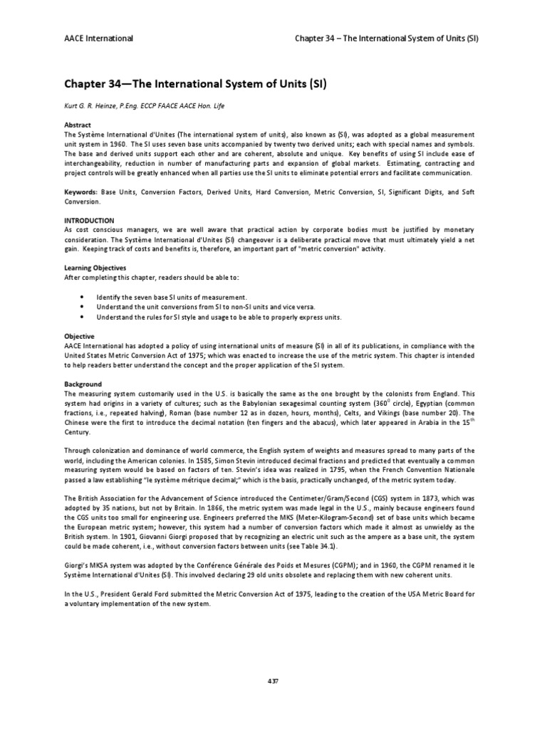The International Systems of Units (SI) | PDF | International System Of Units | Weight