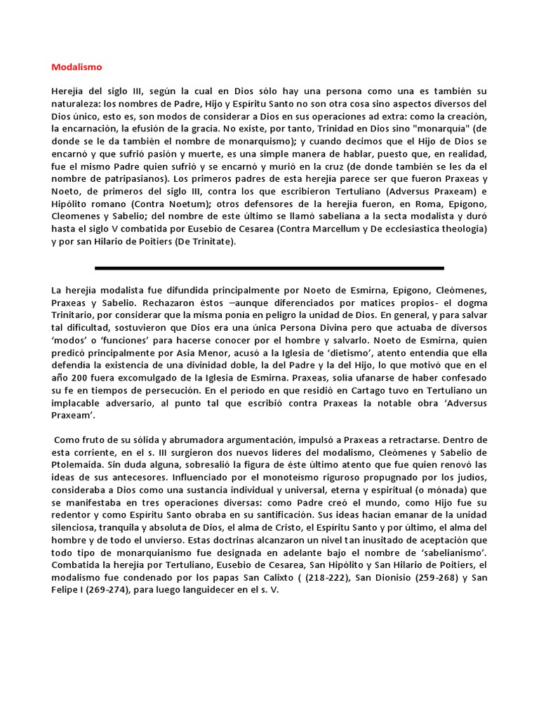Modalismo | PDF | espíritu Santo | Trinidad