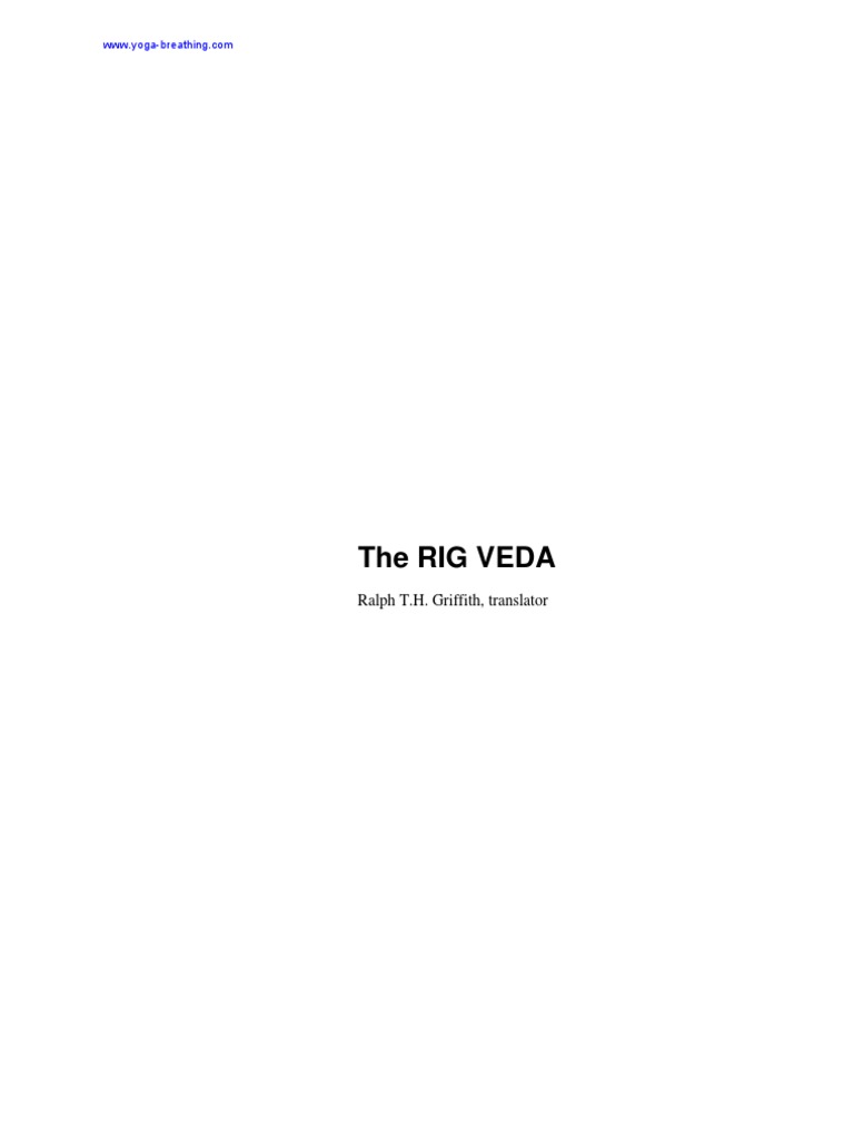Rig Veda, Translated by Ralph T H Griffith | PDF | Hindu Deities ...
