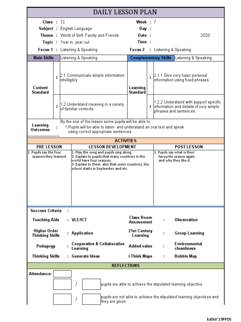 Year 3 L26 | PDF | Lesson Plan | Education Theory