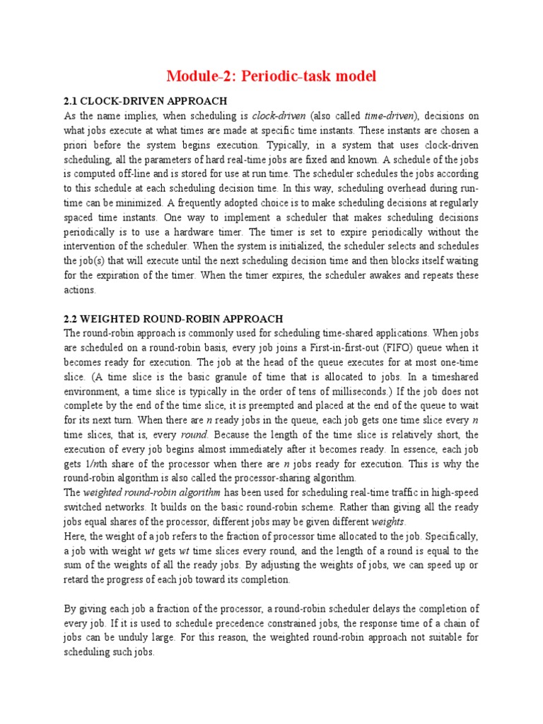 Module-2: Periodic-Task Model: 2.1 Clock-Driven Approach | PDF ...