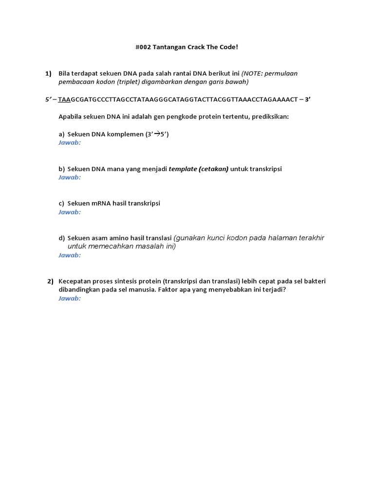 002 Tantangan Crack The Code | PDF