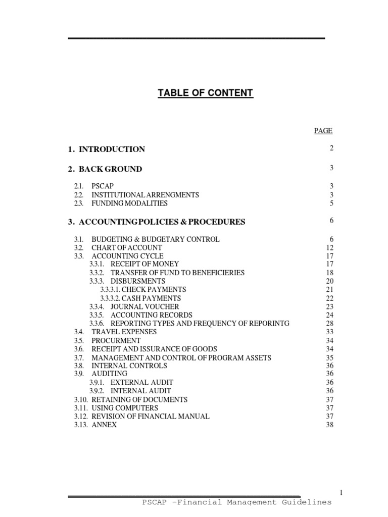 Table of Content: 2. Back Ground | PDF | Debits And Credits | Revenue