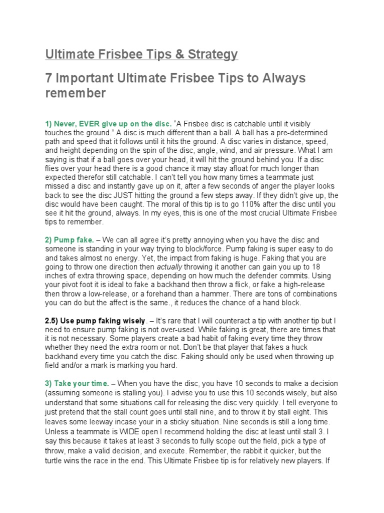 Ultimate Frisbee Tips & Strategy 7 Important Ultimate Frisbee Tips To ...