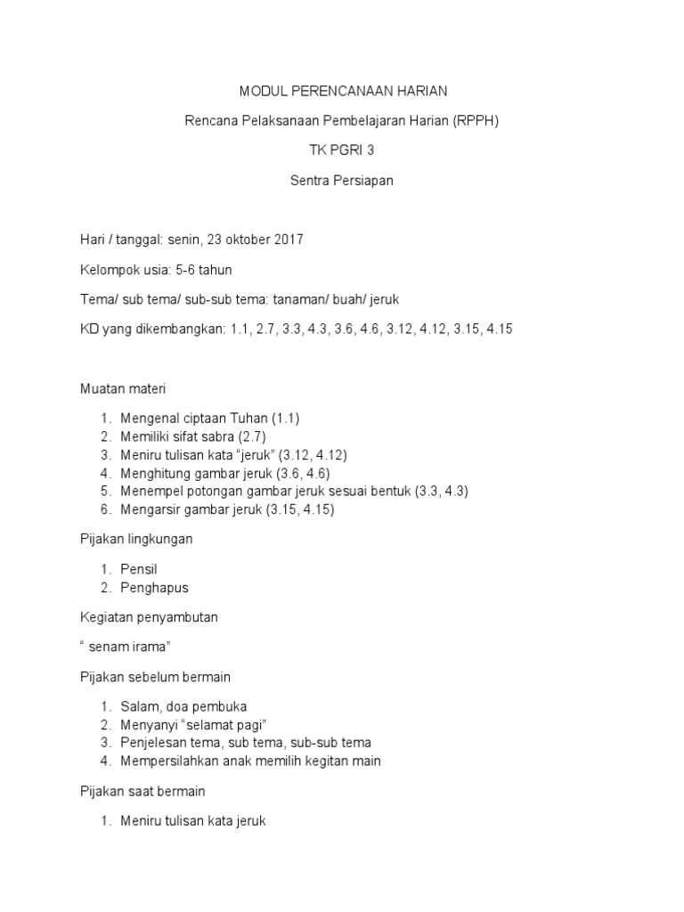 RPPH Tgs Mandiri | PDF | Karier & Perkembangan