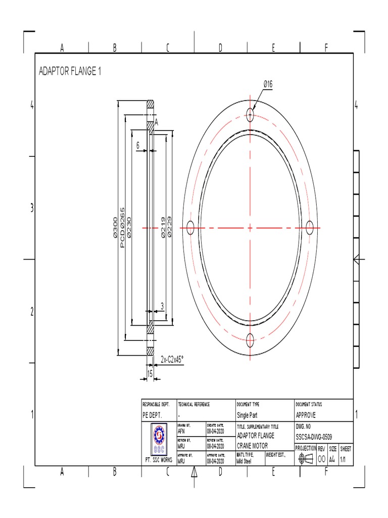Adaptor Flange 1: Pt. SSC Works | PDF