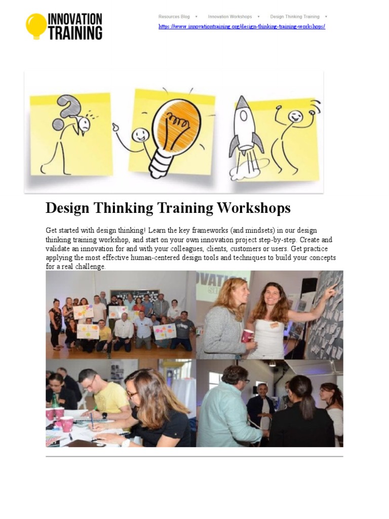 Design Thinking Training Workshops | Download Free PDF | Design ...