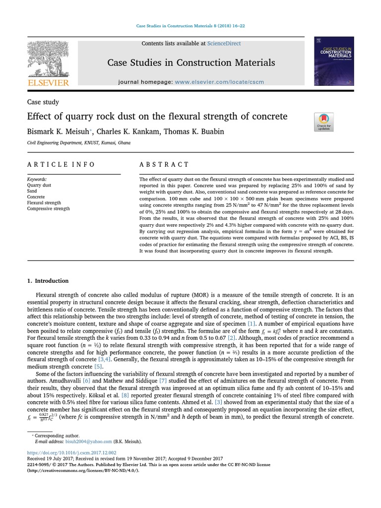 Effect of Quarry Rock Dust On Theflexural Strength of Concrete | PDF ...