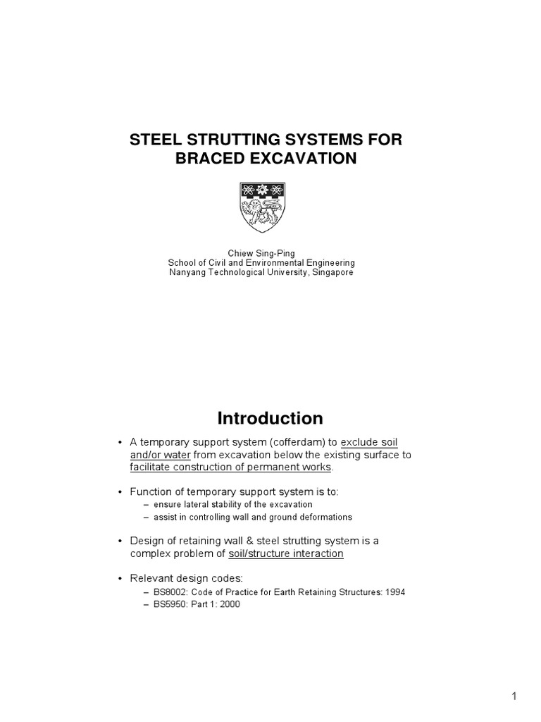 9 - Steel Strutting Systems For Braced Excavation | PDF | Strength Of ...
