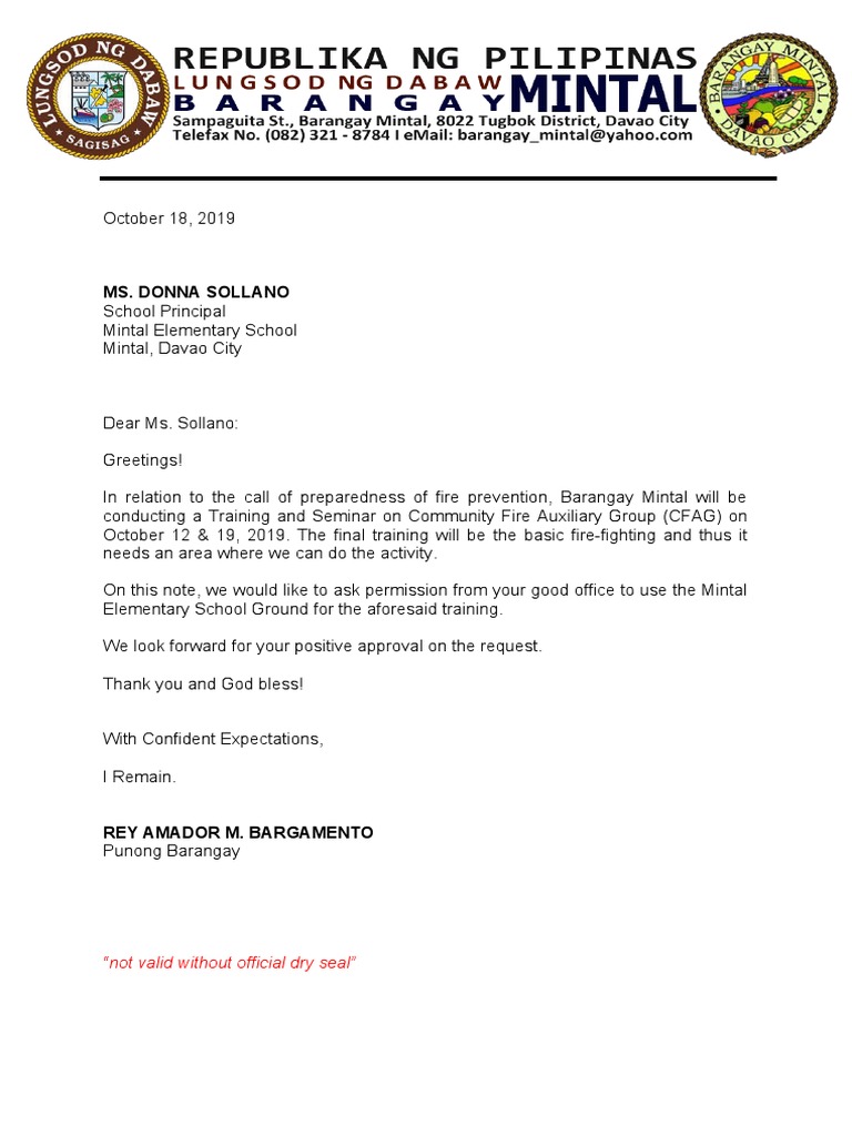 Ms. Donna Sollano: "Not Valid Without Official Dry Seal" | PDF