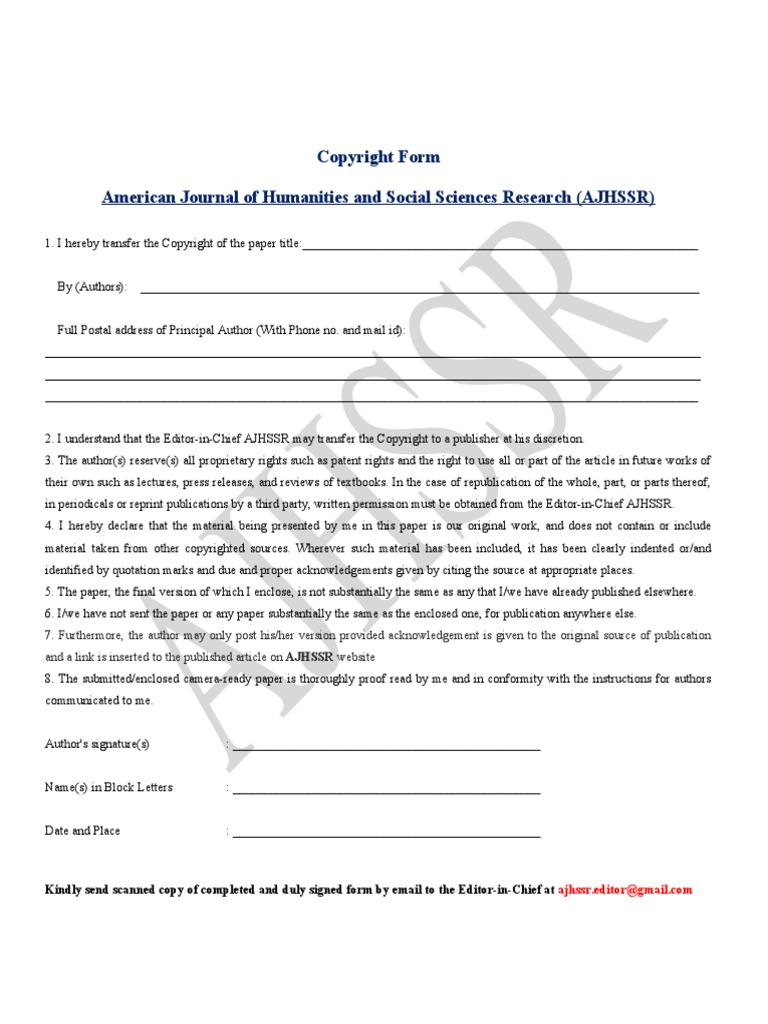 Copyright Form | PDF | Copyright | Mass Media