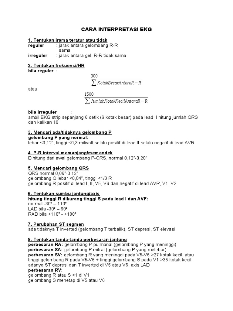 Cara Interpretasi Ekg | PDF