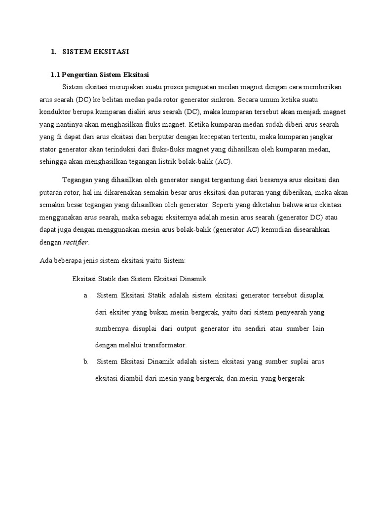 Sistem Eksitasi | PDF