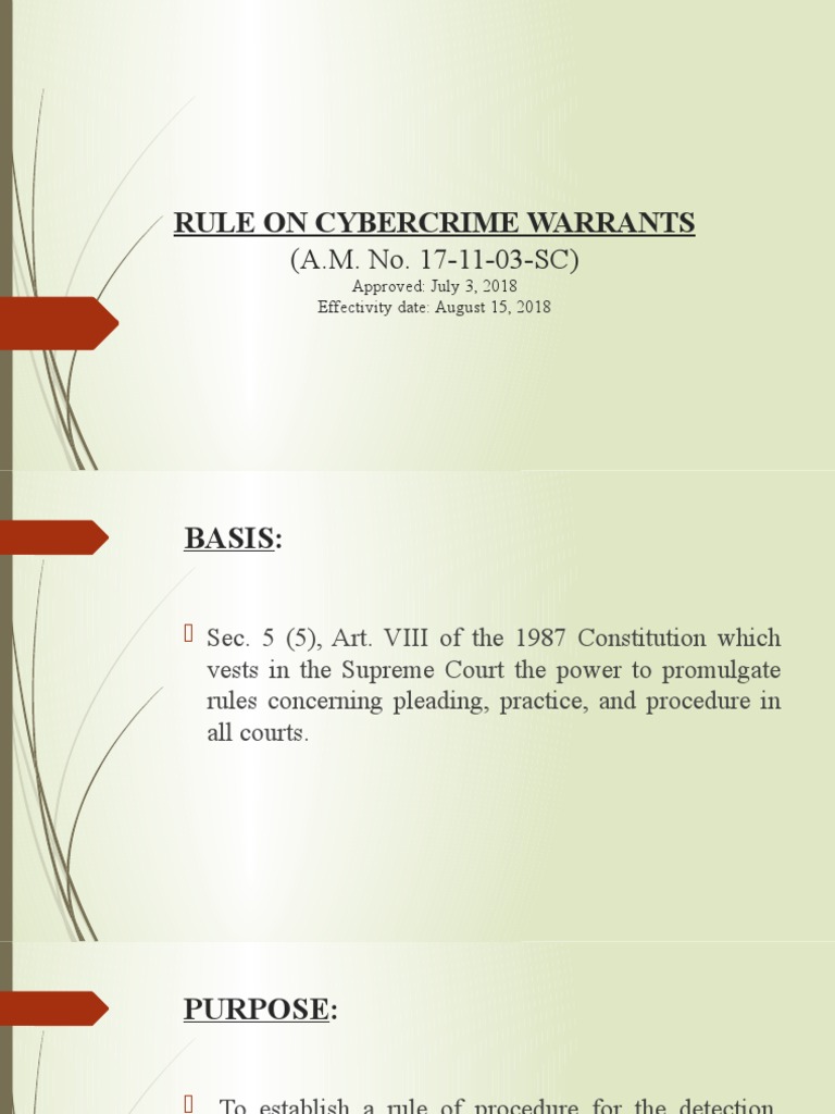 Cyber Warrants | PDF | Search Warrant | Cybercrime