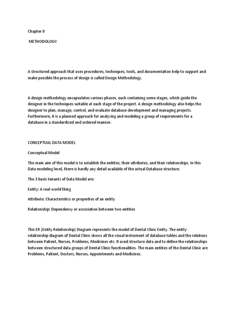 Dental Clinic Database ER Model | PDF | Data Model | Conceptual Model