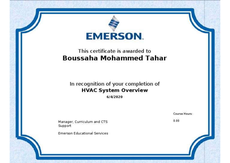 Edraak Certificate for HVAC Course | PDF