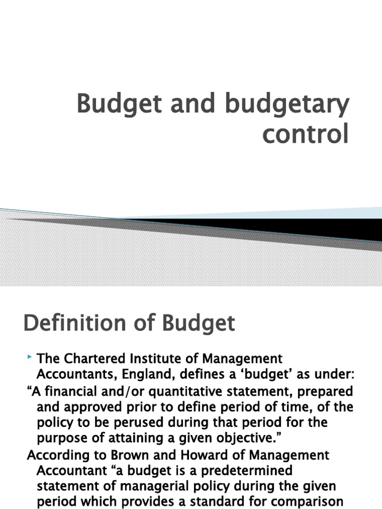 Budgets and Budgetary Control | PDF | Budget | Investing