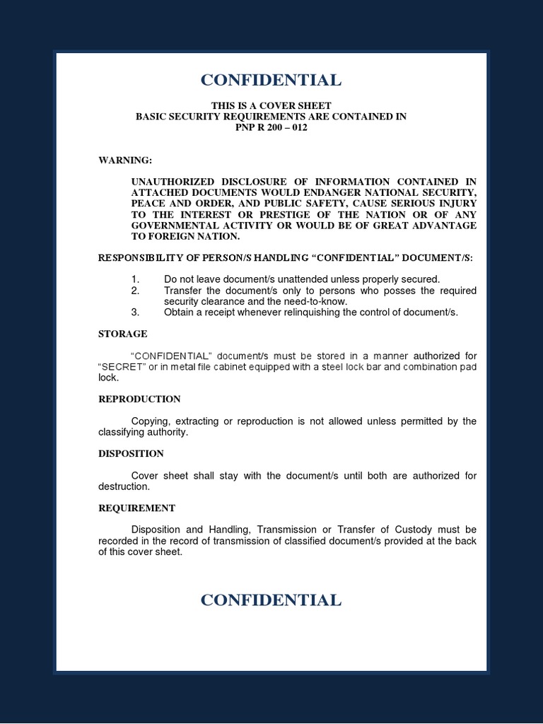 Confidential Document Footer