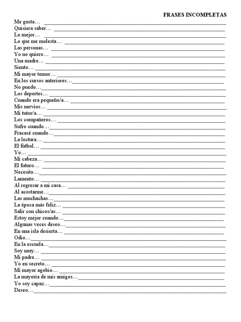 Frases Incompletas | PDF