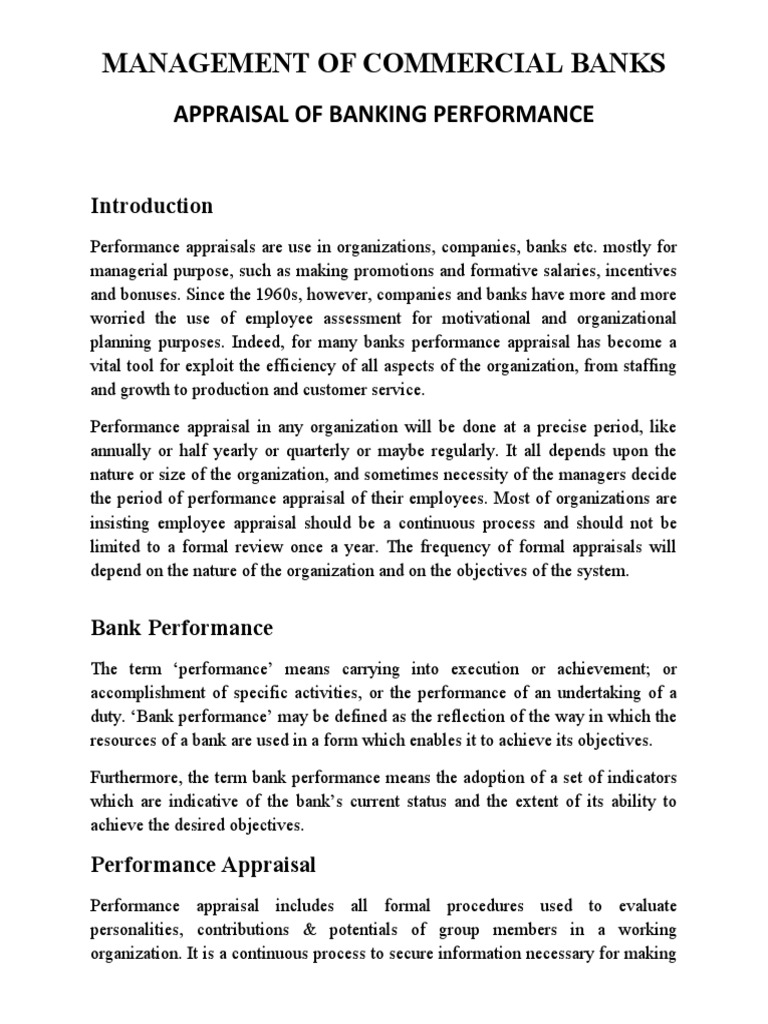 MCB - Appraisal of Banking Performance | PDF | Performance Appraisal ...