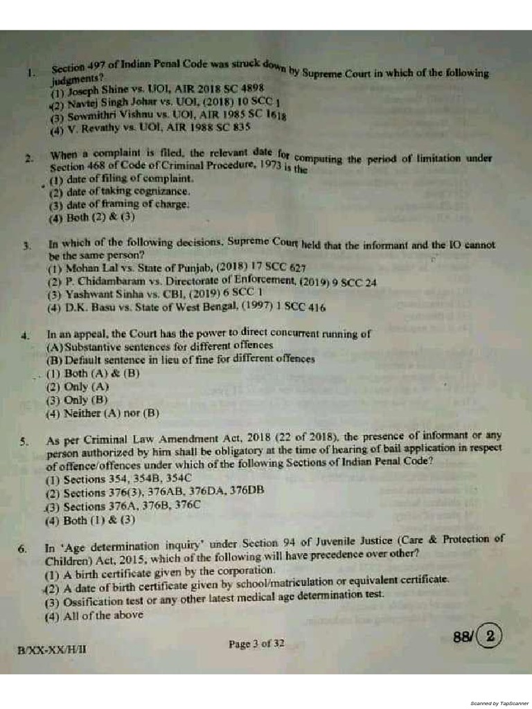 DJS (HJS) Preliminary Exam Paper 2020 PDF | PDF