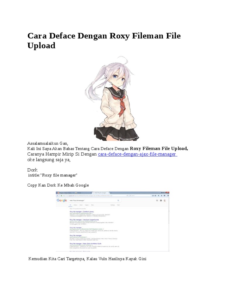 Cara Deface Dengan Roxy Fileman File Upload PDF | PDF Cara Deface Dengan Roxy Fileman File Upload PDF | PDF